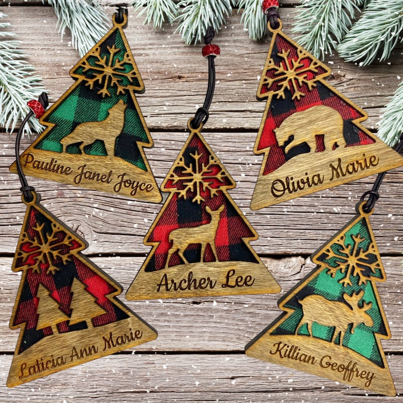Woodland Christmas Tree Ornaments - Etsy