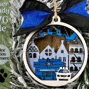 Police Station Ornament SVG File for Laser Cutters, Glowforge Ready ...