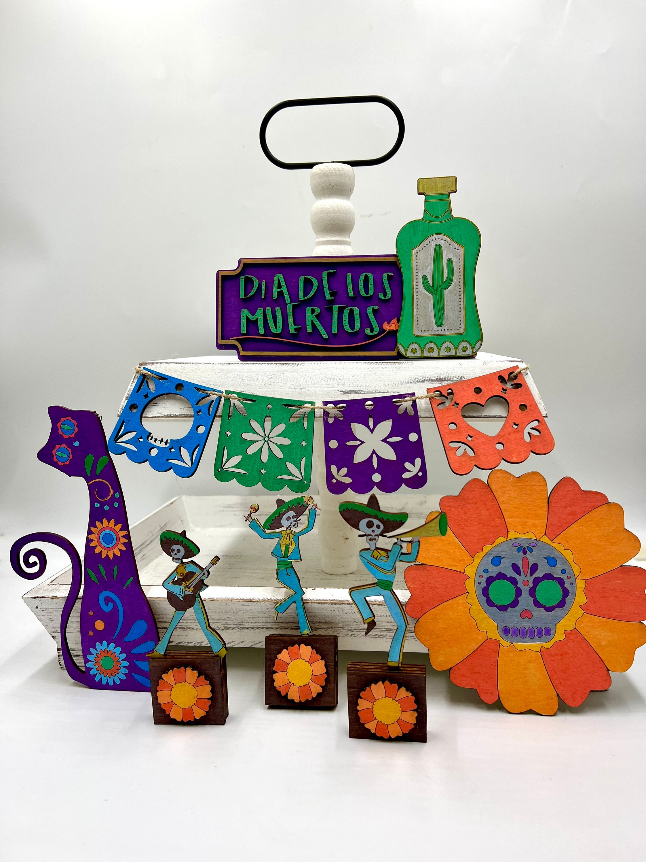 Day of the Dead Tiered Tray Set SVG File for Laser Cutters - Etsy