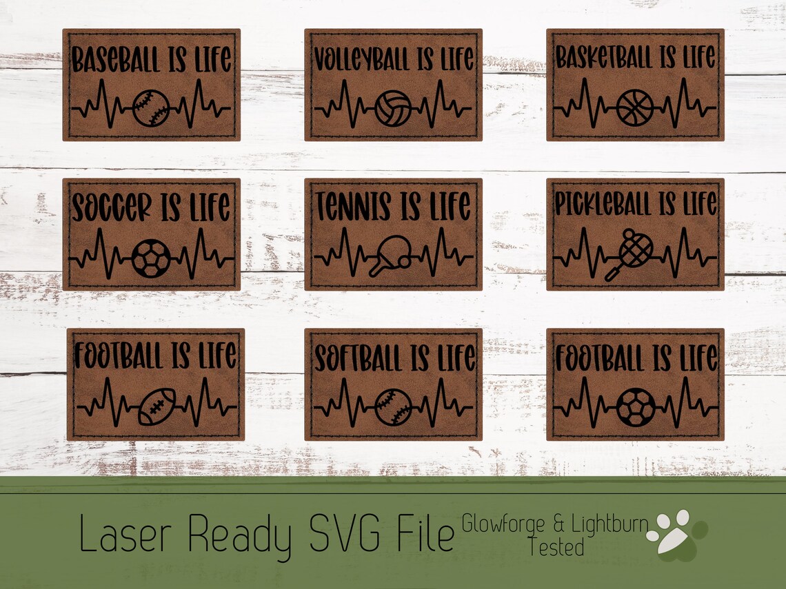 9 Hat Patch Sports Life Design Bundle SVG File Laser, Engrave File for ...