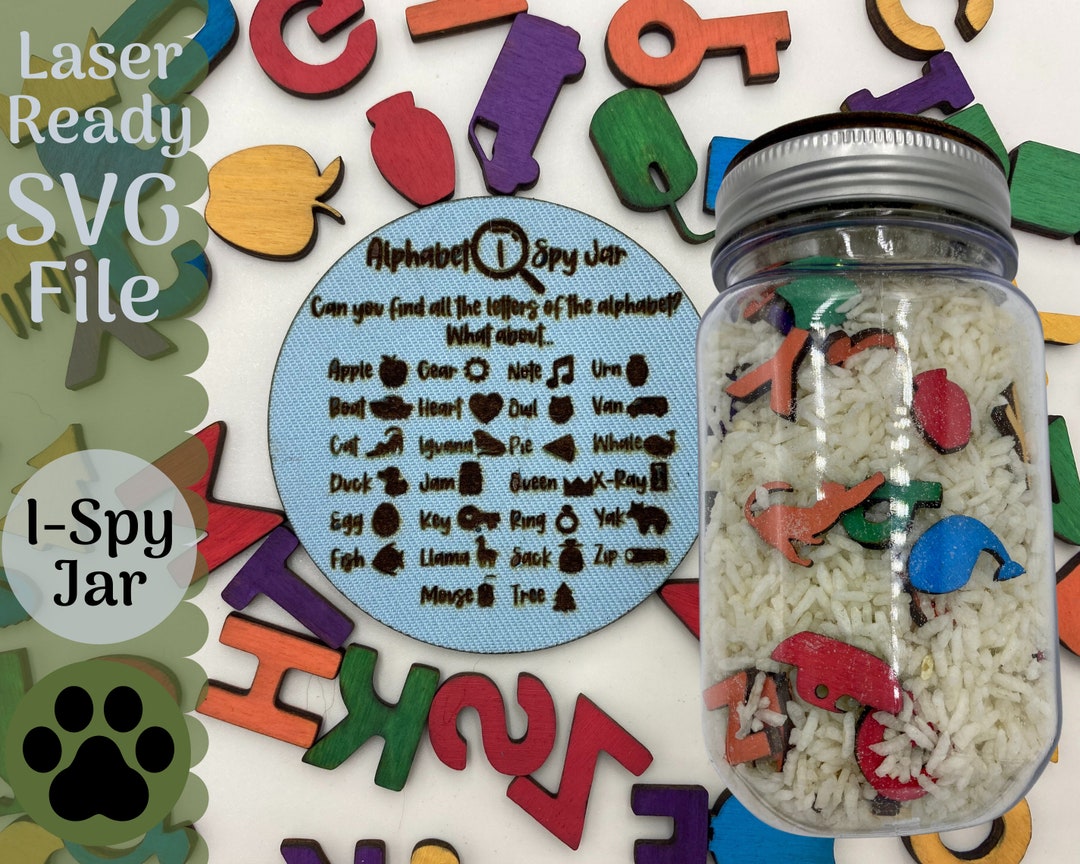 SVG File I-spy Jar Wonderful Craft for Kids, Laser Ready Kid Project ...