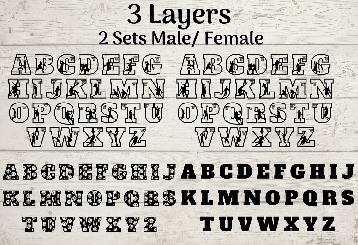 Baller Basketball Alphabet SVG File for Laser Cutters, Glowforge 3 ...