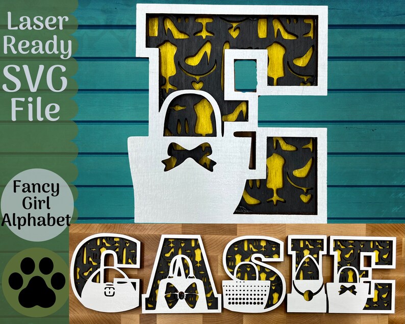 Fancy Girl Purse Alphabet SVG File for Laser Cutters - Etsy