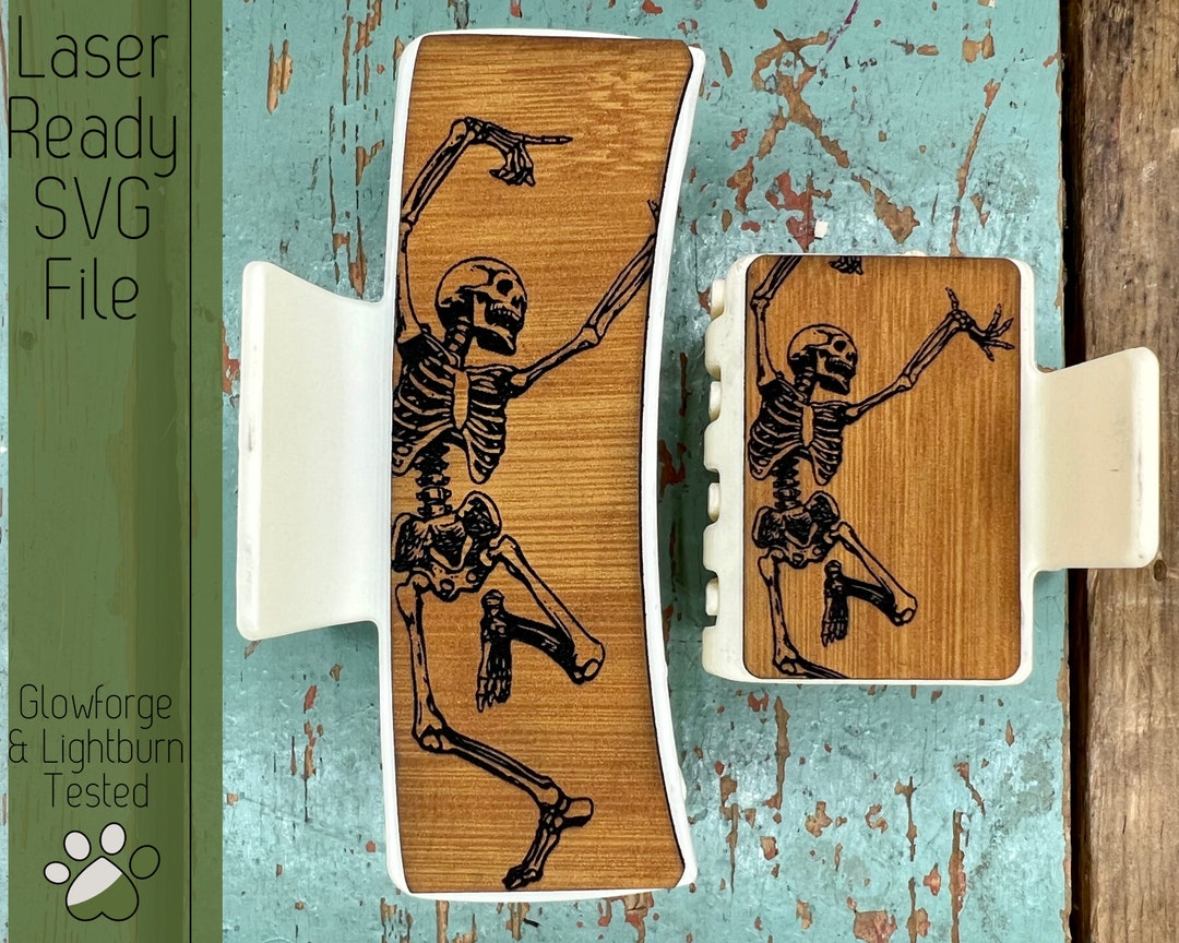 Dancing Skeleton Hair Clip SVG File for Laser Cutters, Large and Small ...