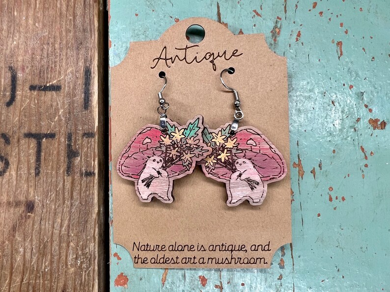 Antique Mushroom Guy Earring Set With Earring Card SVG File for Laser ...