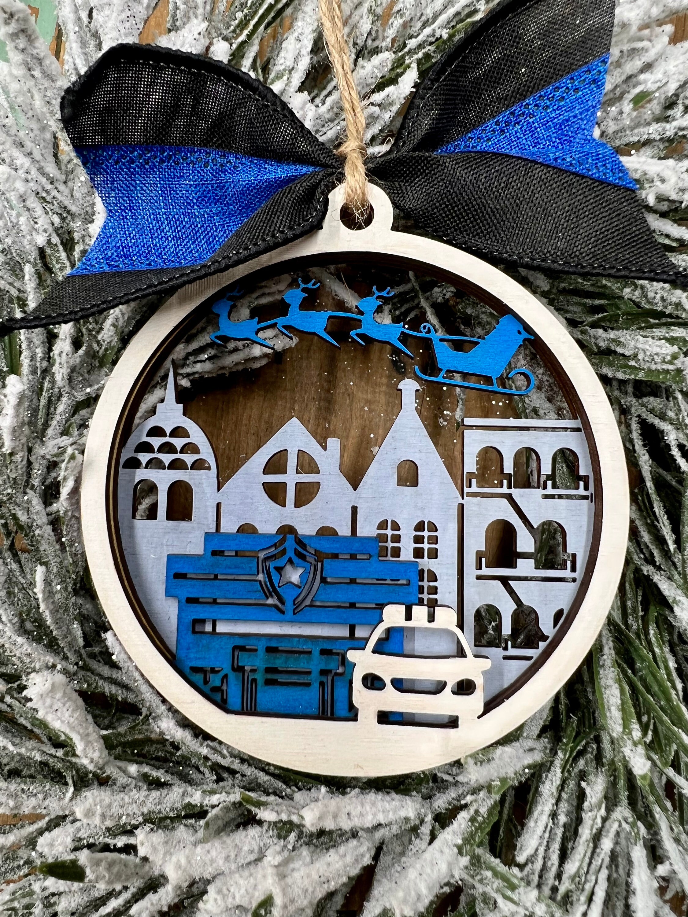 Police Station Ornament SVG File for Laser Cutters, Glowforge Ready ...