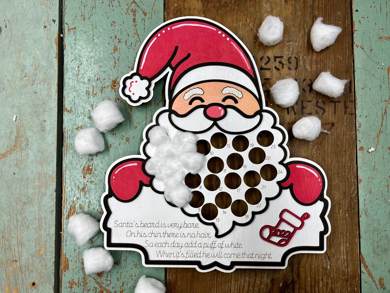 Santa Advent Sign SVG Laser Cut File, Countdown to Christmas Sign Add ...