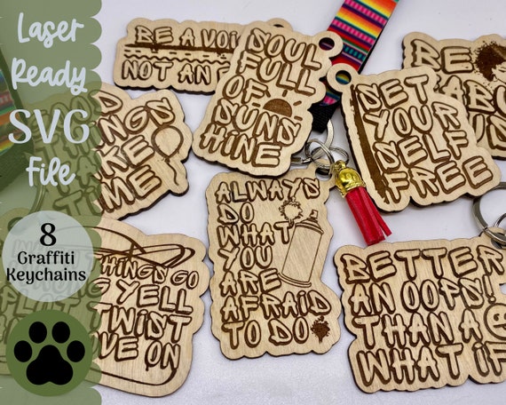 Keychain Bundle SVG File for Glowforge and Laser Cutters | Etsy