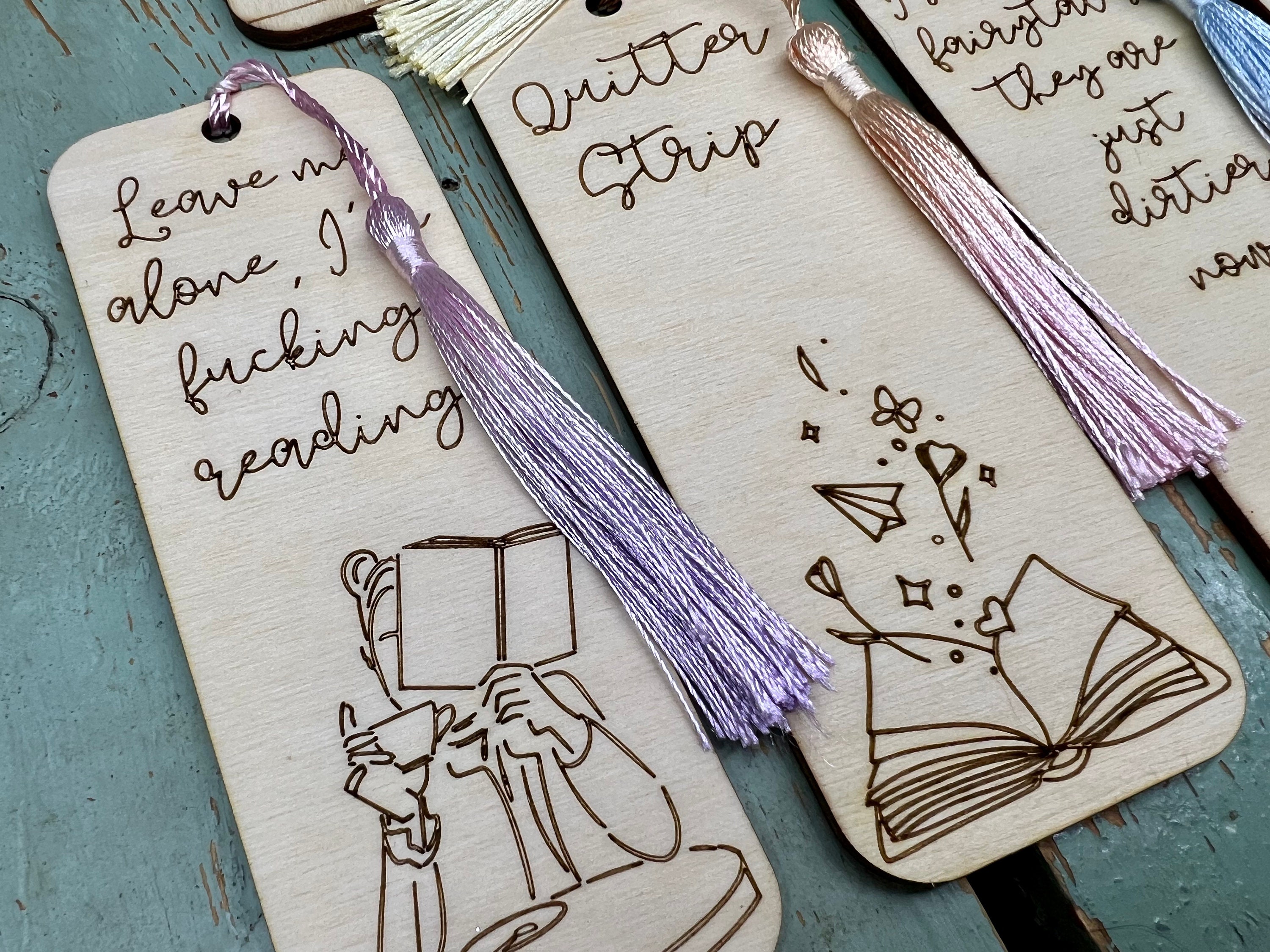 Sweary Bookmark Bundle SVG File for Glowforge and Laser Cutters, 8 ...