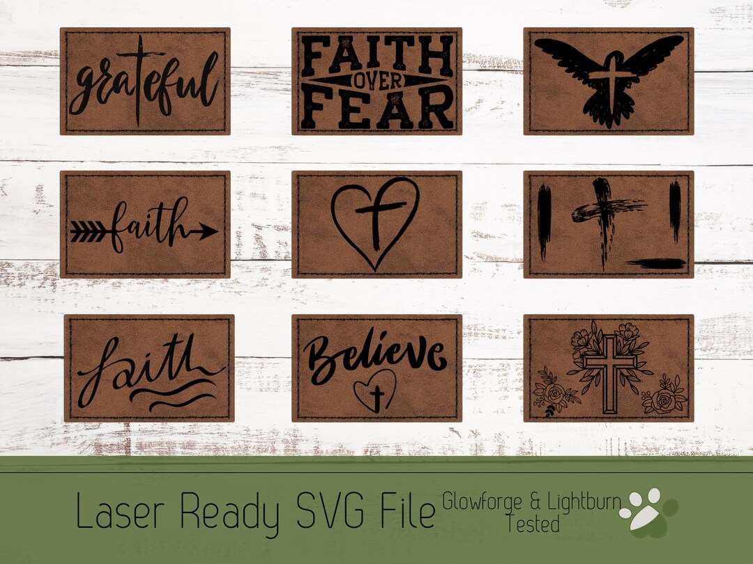 9 Hat Patch Faith Design Bundle SVG File Laser, Engrave File for ...