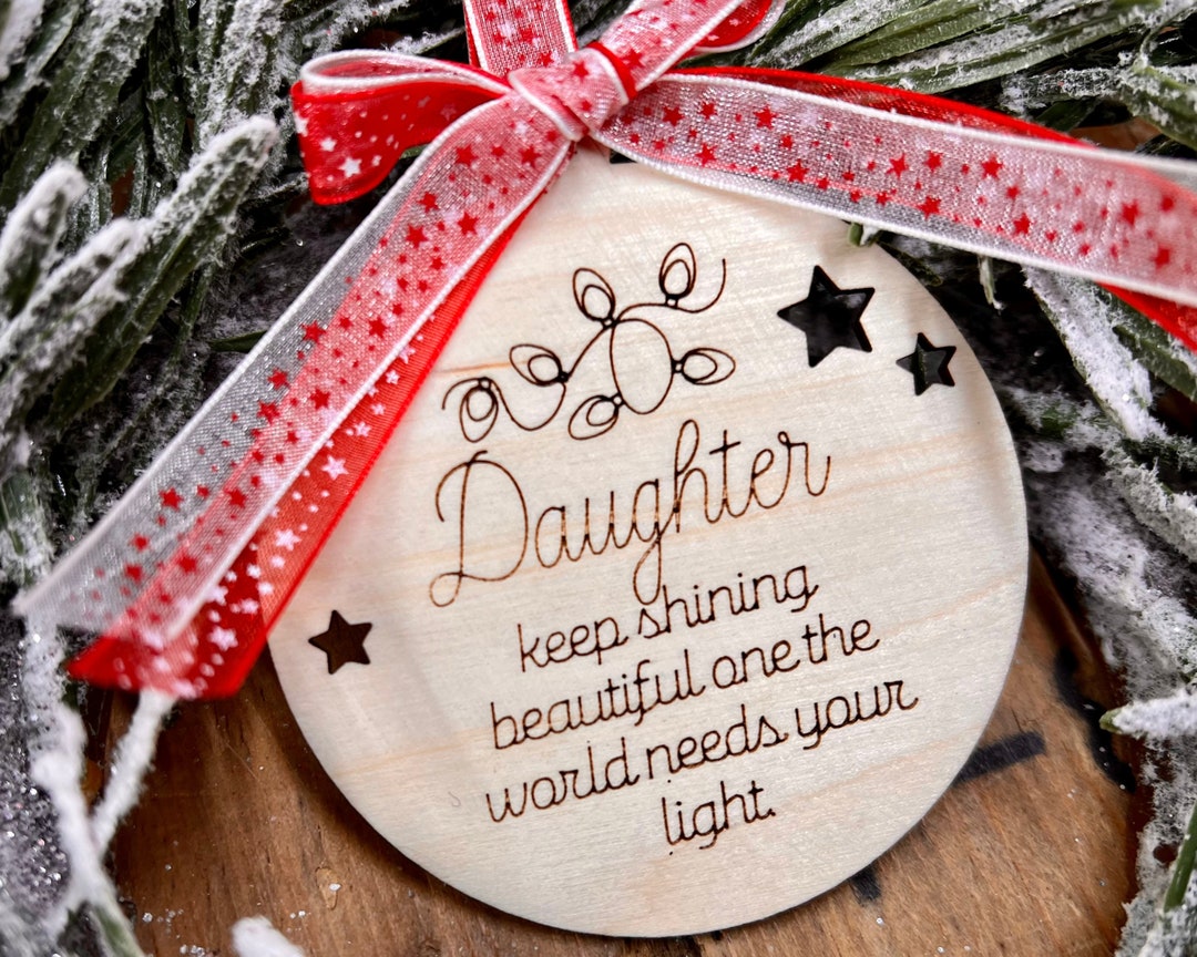 Daughter Christmas Ornament Svg File For Laser Cutters Glowforge Ready