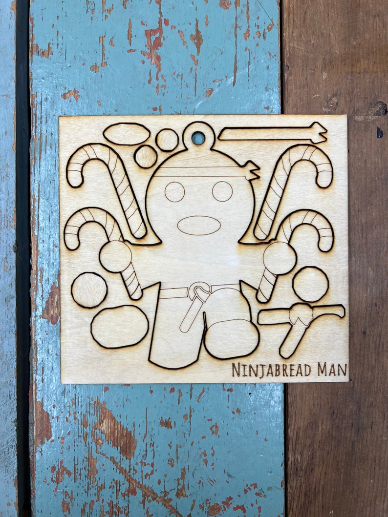 Ninjabread Man DIY Ornament SVG File for Laser Cutters - Etsy