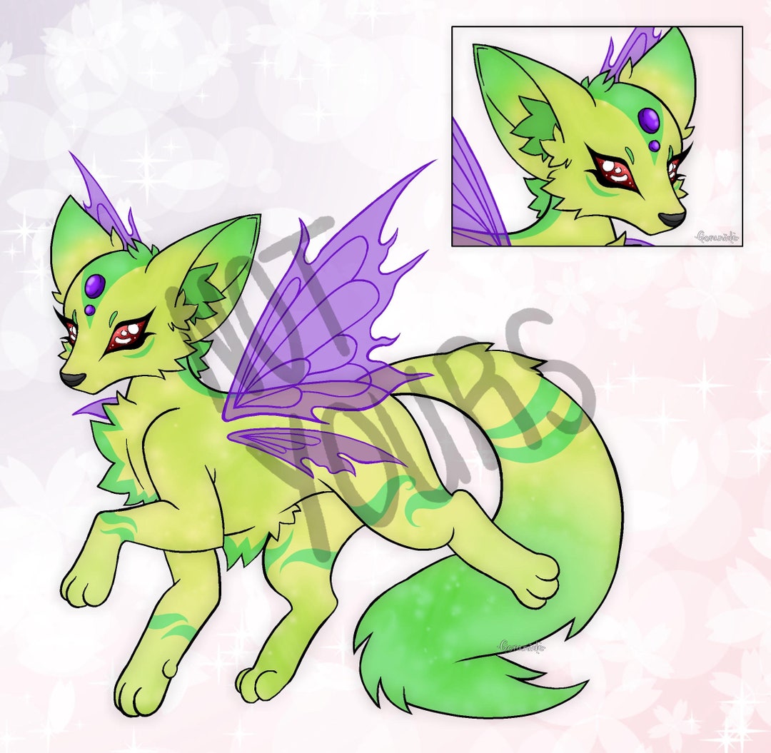 Fairy Wolf Adopt - Furry Fursona Magical Dog Character Adoptable - Etsy