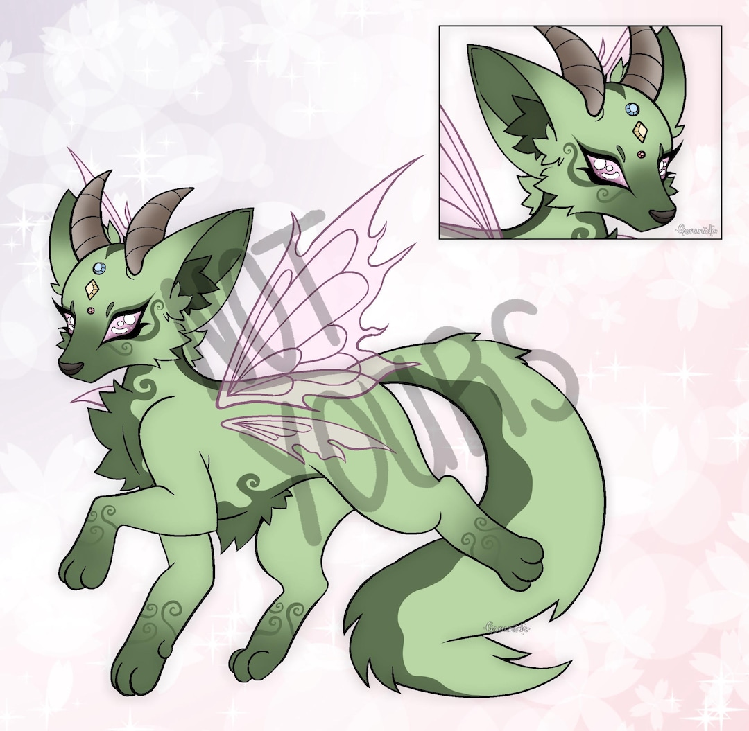 Fairy Wolf Adopt Furry Fursona Magical Dog Character Adoptable - Etsy