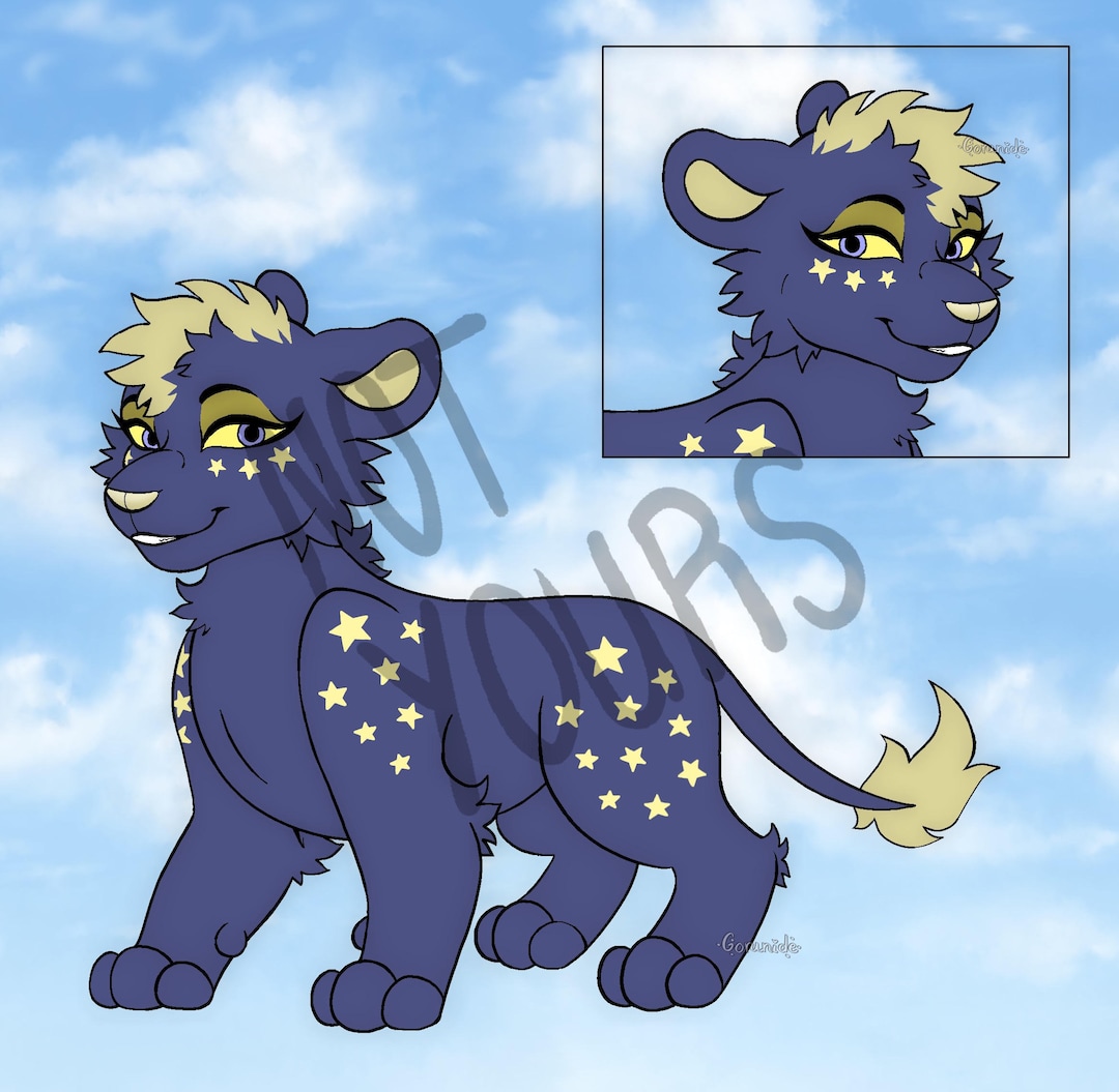Lion Cub Adopt - Furry Fursona Big Cat Character Adoptable - Etsy