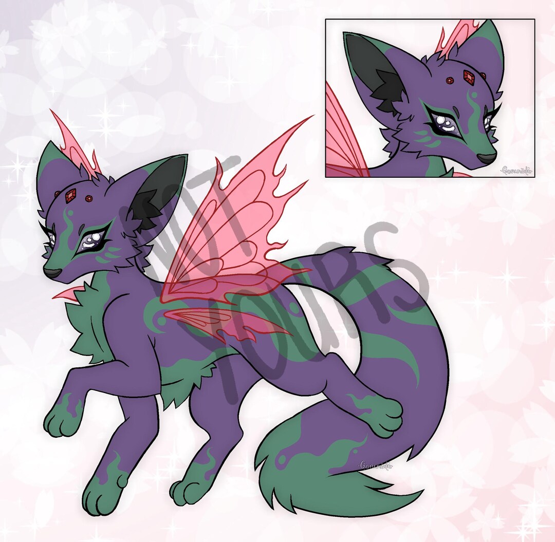 Fairy Wolf Adopt - Furry Fursona Magical Dog Character Adoptable - Etsy