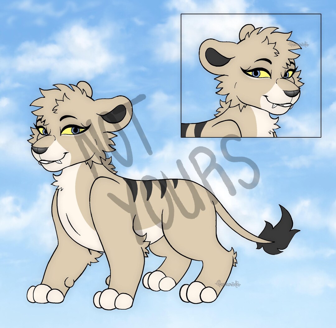 Lion Cub Adopt Furry Fursona Big Cat Character Adoptable - Etsy
