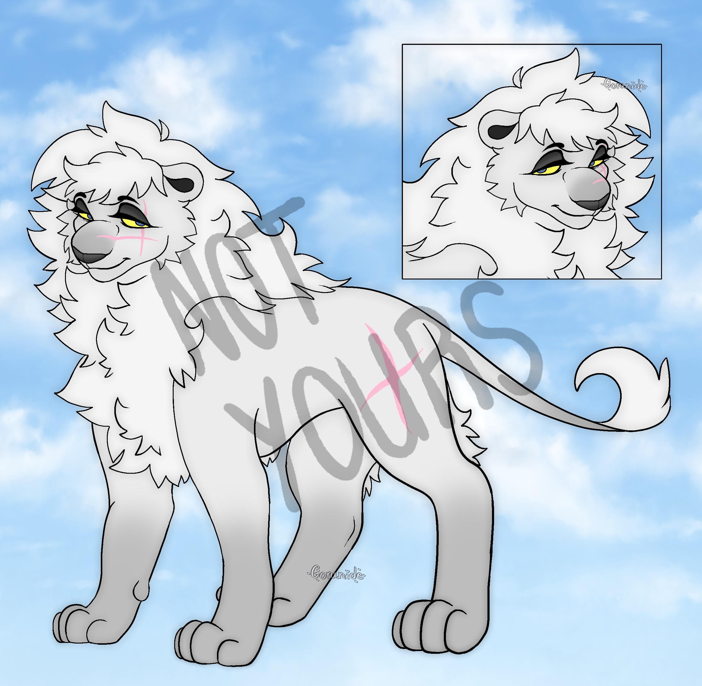 Lion Adopt Furry Fursona Big Cat Character Adoptable - Etsy
