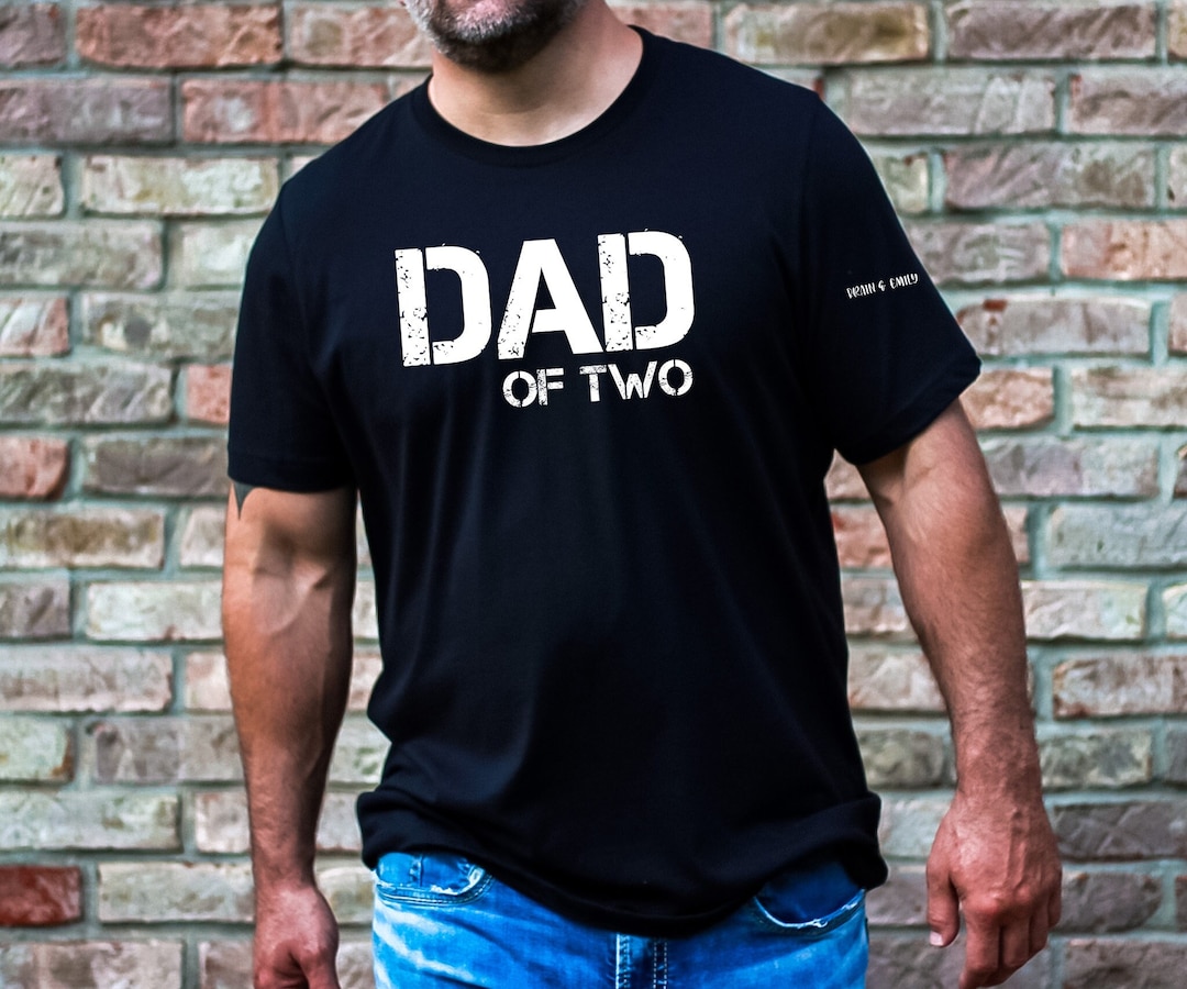 Dad 2 Shirt, Dad of Two Shirt, Father's Day Tshirt, Dad of Twins Shirt ...