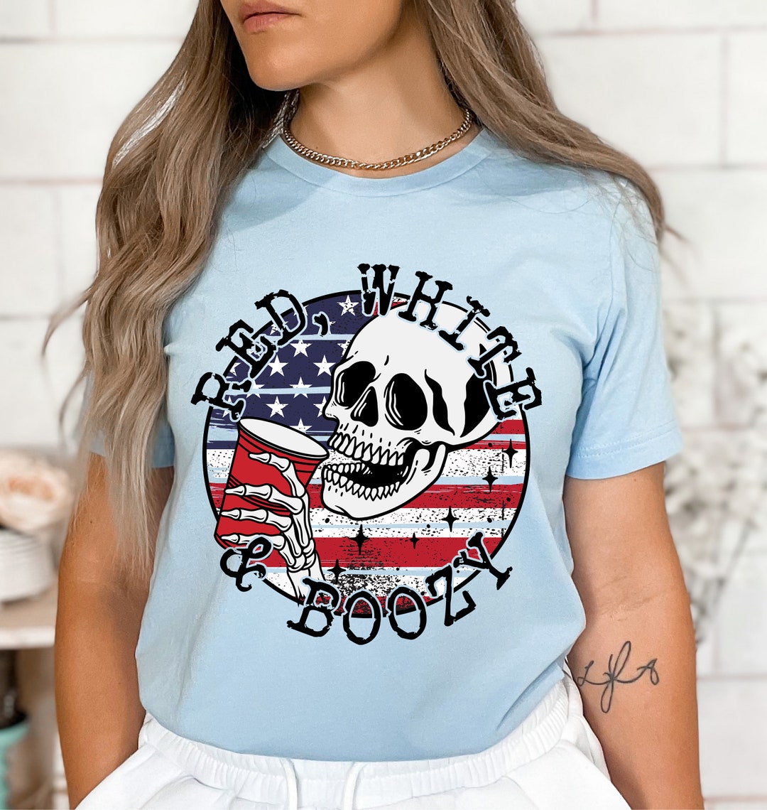 Skull 4th of July Shirt,red White and Boozy 4th of July Shirt,skull ...