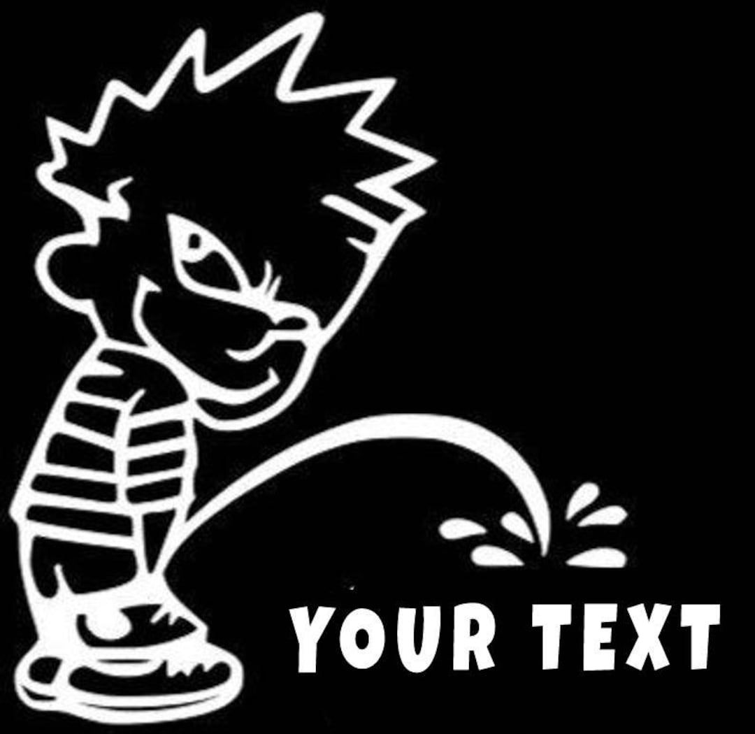 Calvin Cool Kid Peeing on Your Custom Text or Logo Vinyl Sticker Decal ...