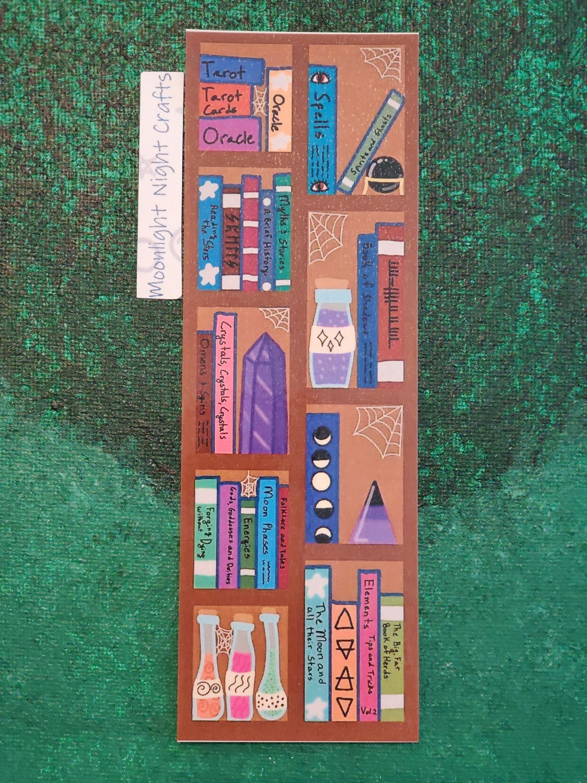 Haunted Bookshelf, Spooky Bookcase, Halloween, Handmade Witchy Bookmark ...
