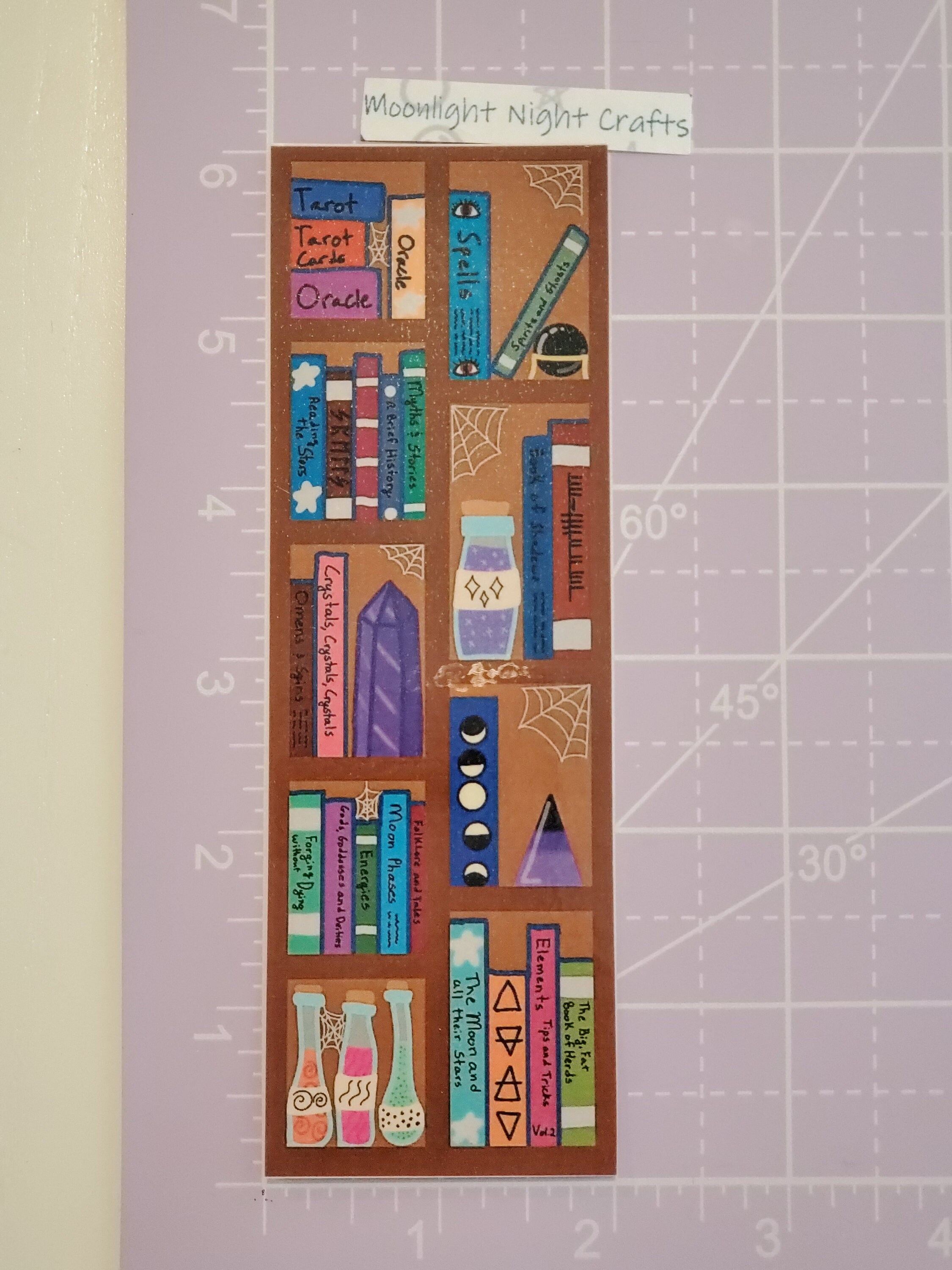 Haunted Bookshelf, Spooky Bookcase, Halloween, Handmade Witchy Bookmark ...