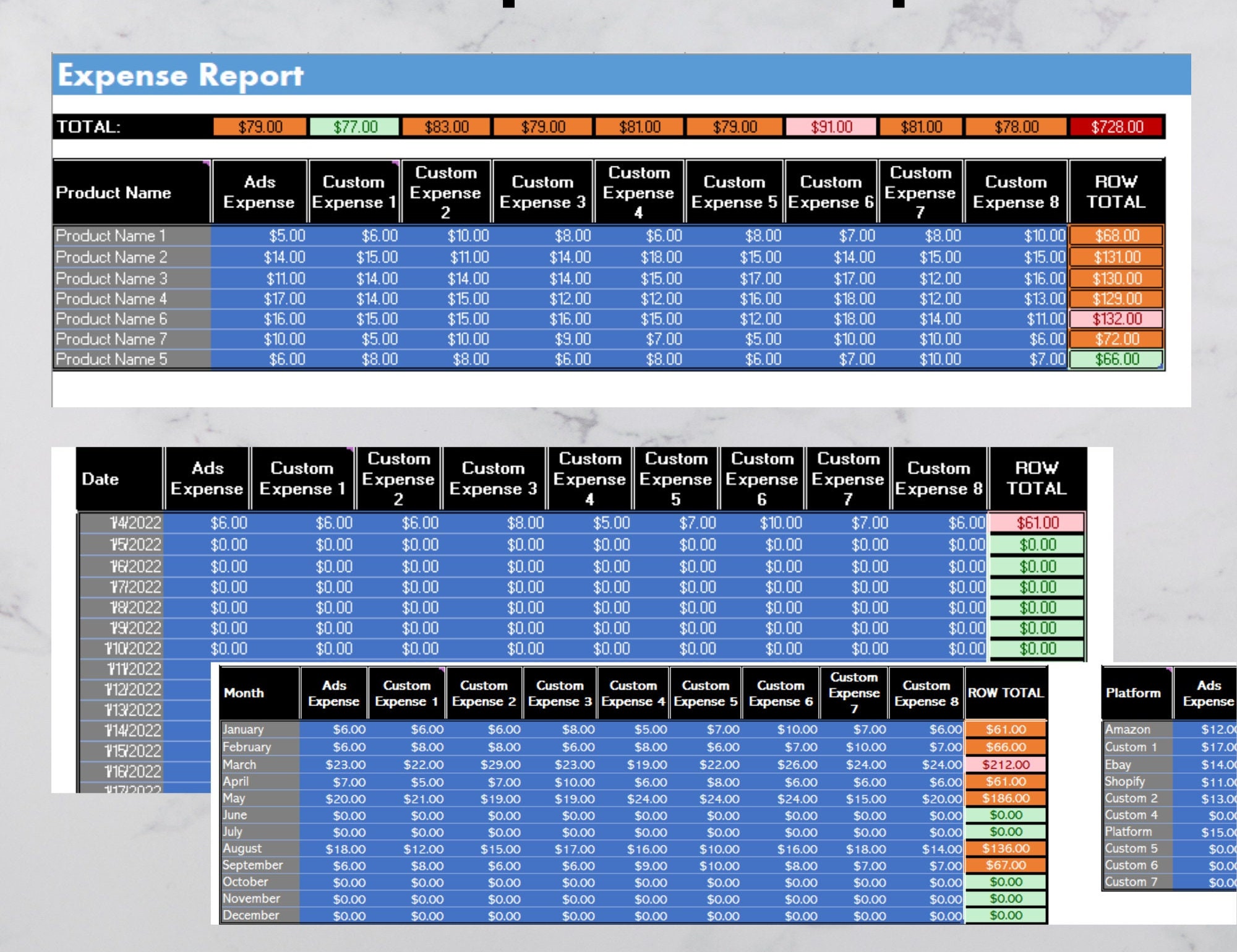 Excel Spreadseet Custom Res Personalized Excel Tempate Etsy