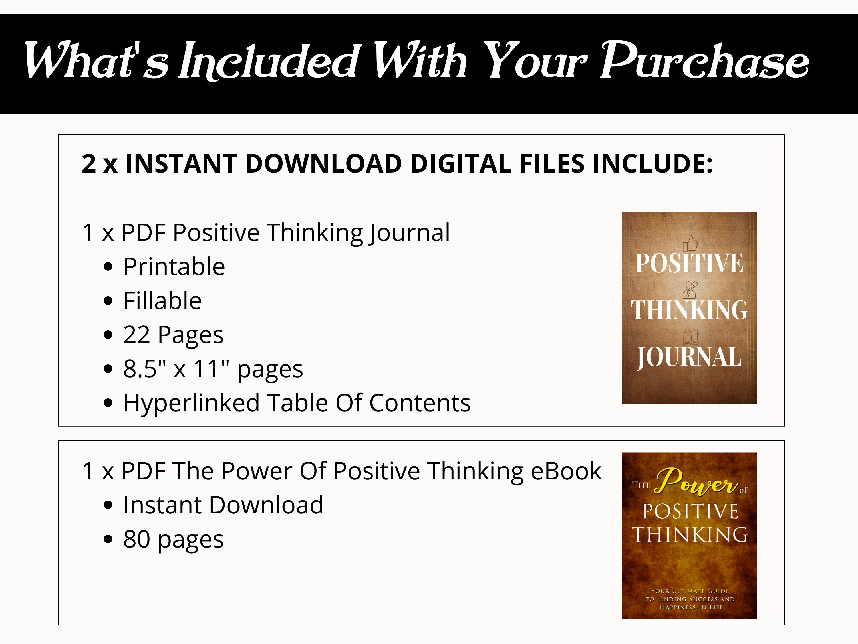 Positive Thinking Journal | Fillable PDF | Instant Download | Bonus ...