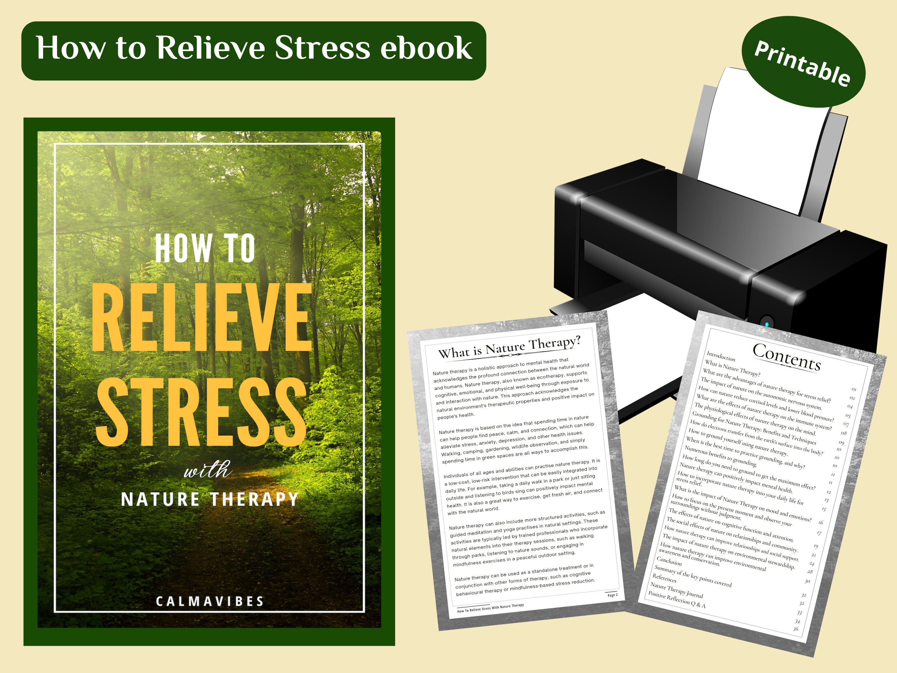 How to Relieve Stress With Nature Therapy Ebook | the Complete Guide to ...