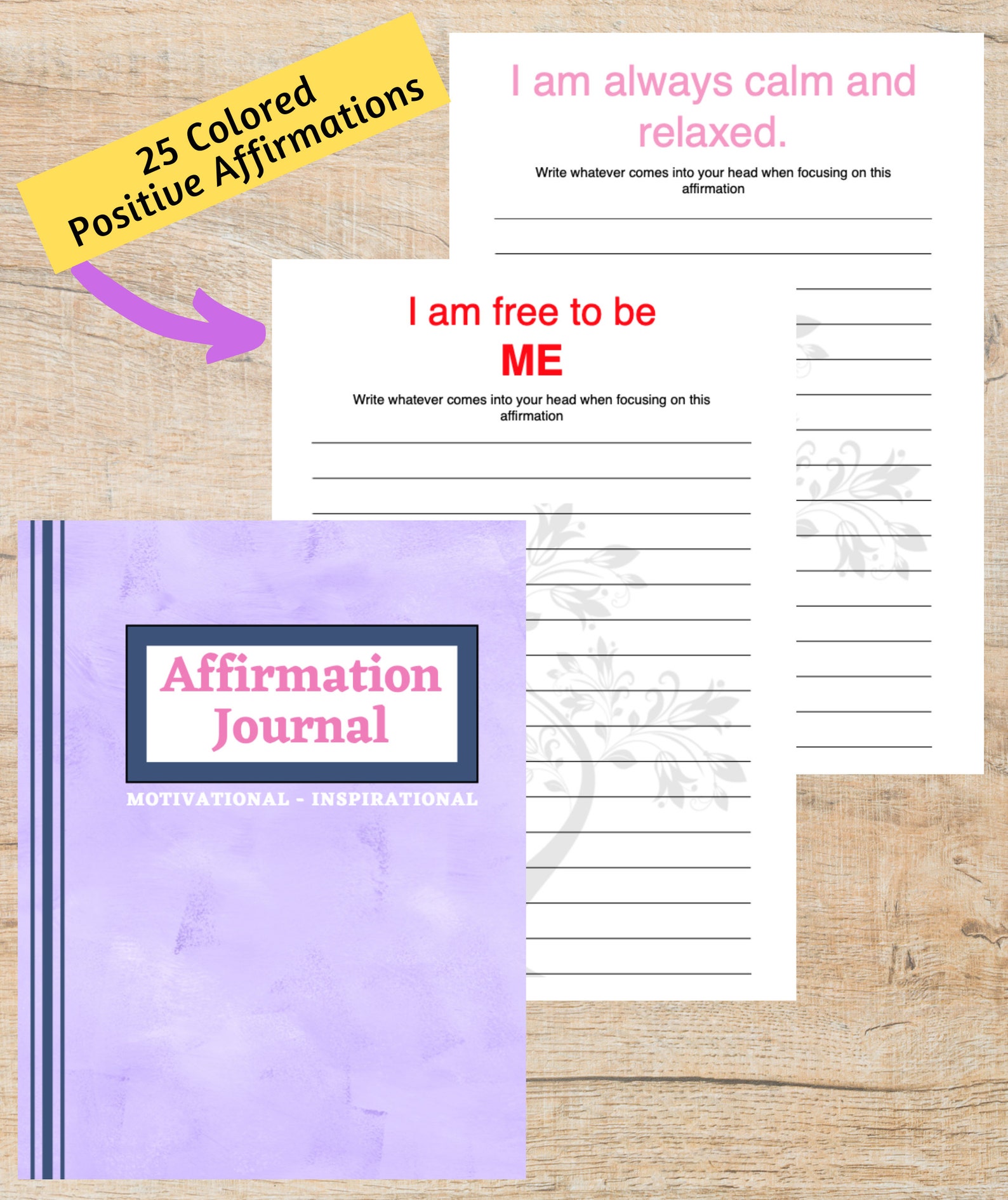 Digital Affirmation Notebook Printable Instant Download | Etsy