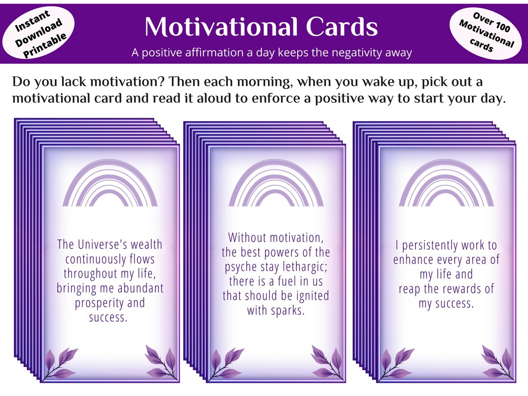 Motivational Cards Printable | Over 100 Cards | Encouraging Quotes ...