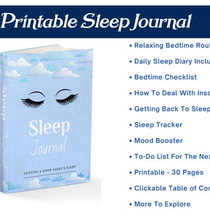 Sleep Journal Printable | Tips for A Good Night's Sleep | Bedtime ...