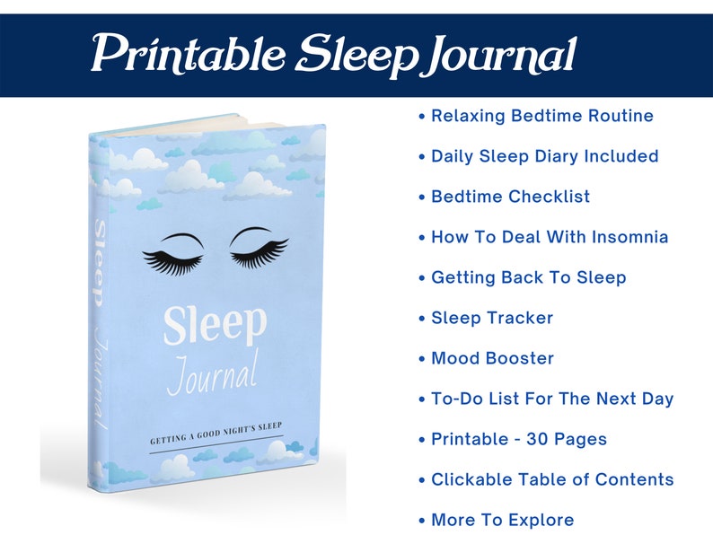 Sleep Journal Printable | Tips for A Good Night's Sleep | Bedtime ...