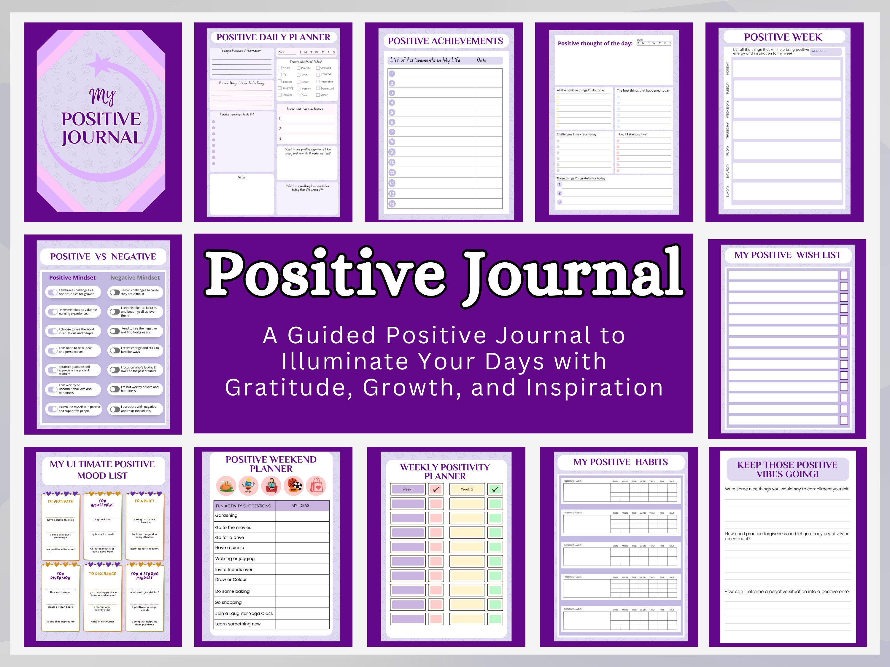 Positive Journal Printable | Positive Affirmations | Inspiring Daily ...