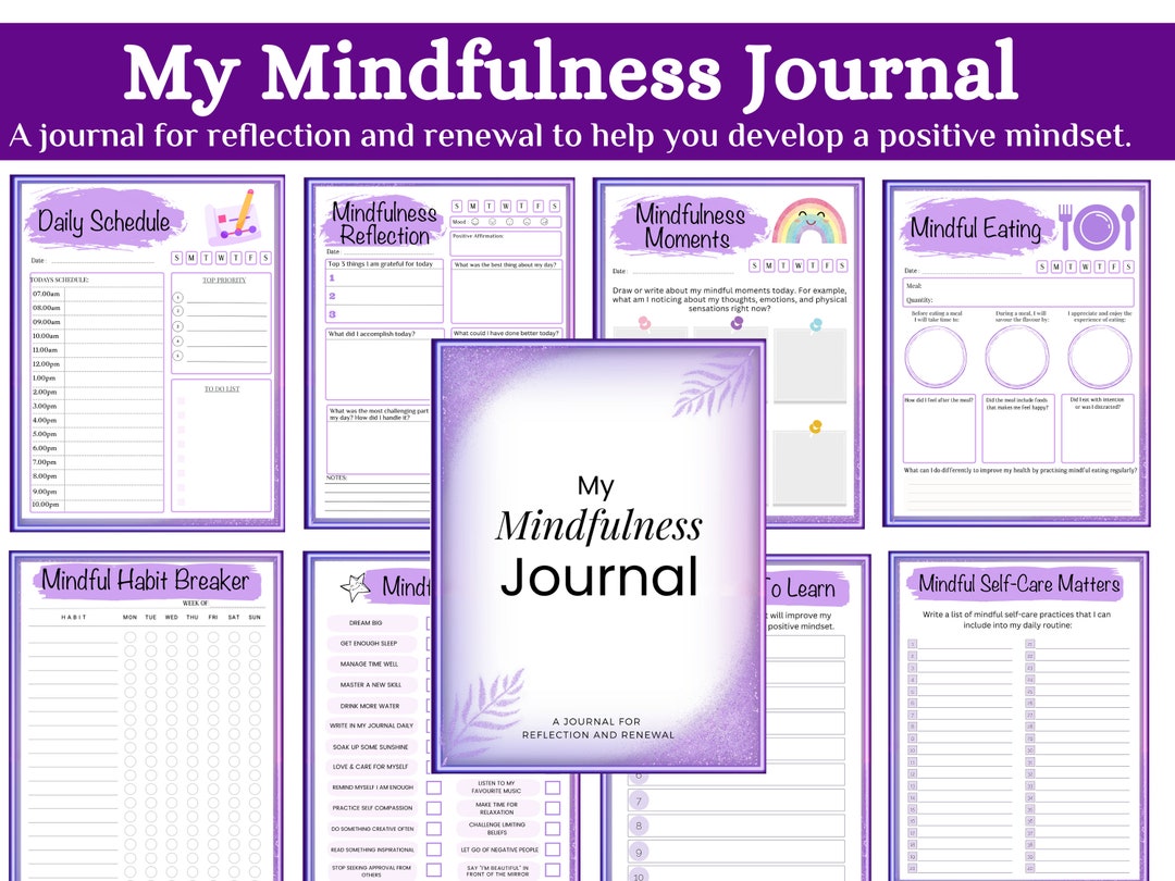 Mindfulness Journal Printable | A Journal for Reflection and Renewal - Etsy