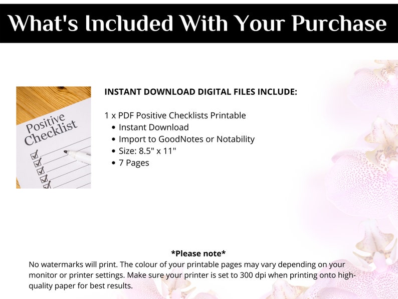 Positive Self-care Checklist Positive Achievements Checklist Positive ...