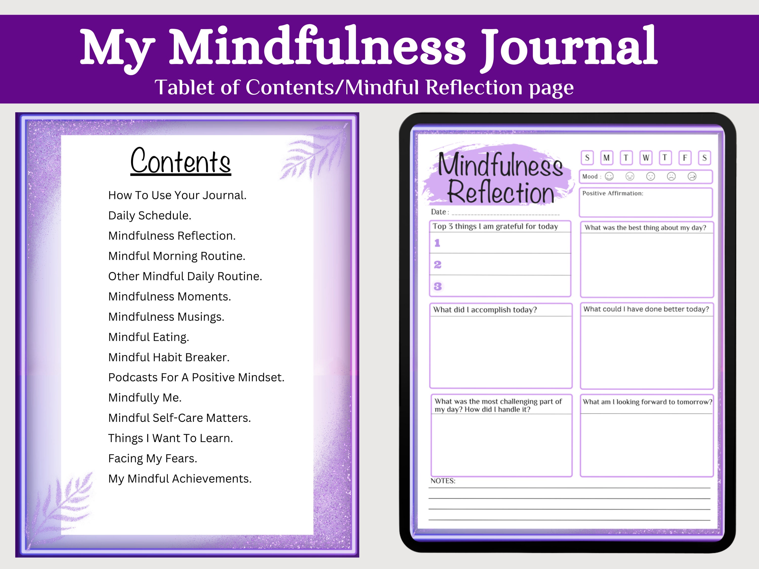 Mindfulness Journal Printable A Journal for Reflection and Renewal - Etsy