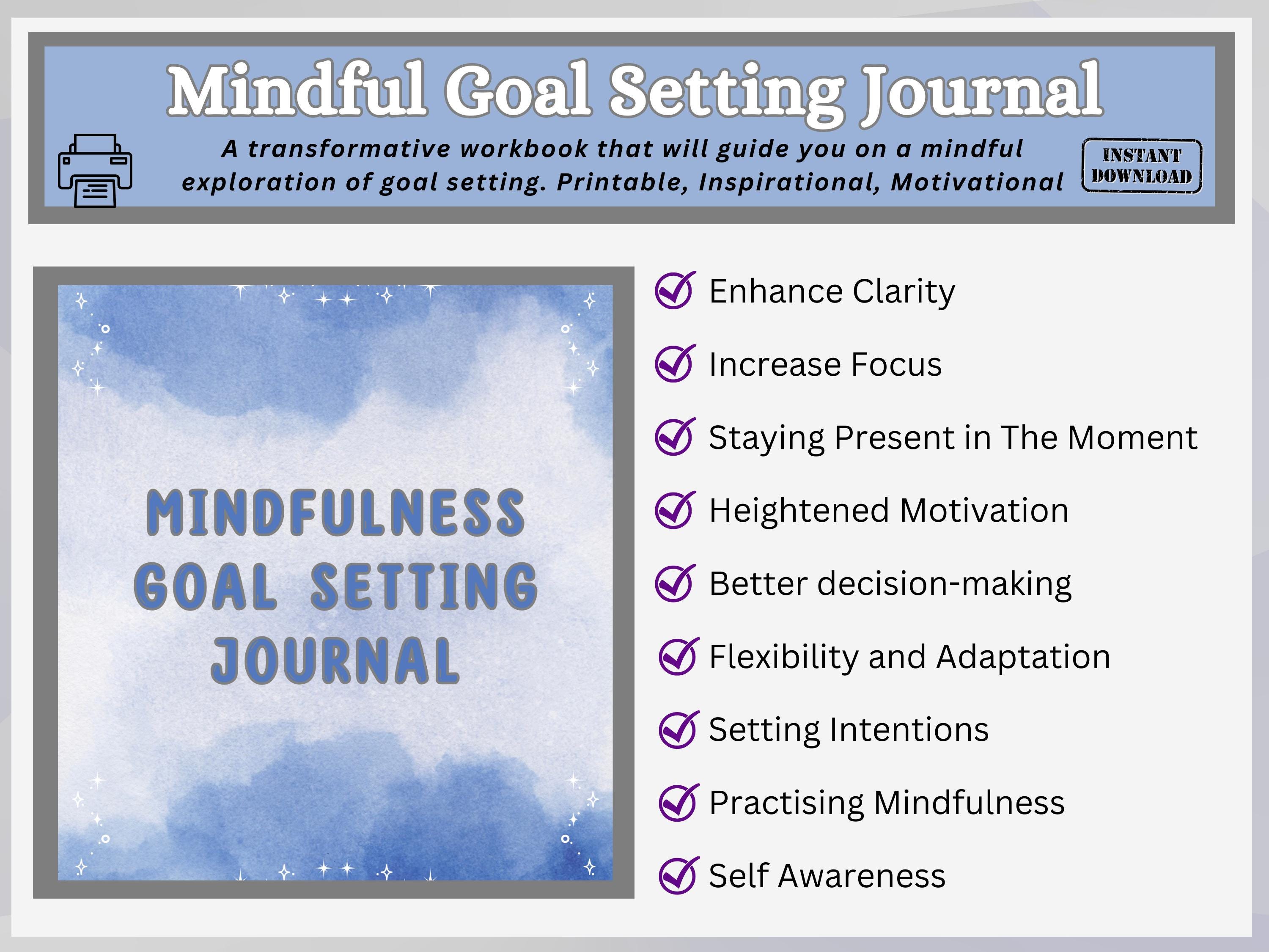Mindful Goal Setting Journal | Printable Goal Planner | Bonus Mind Map ...