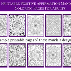 Printable Positive Affirmations Adult Coloring Pages for Stress Relief ...