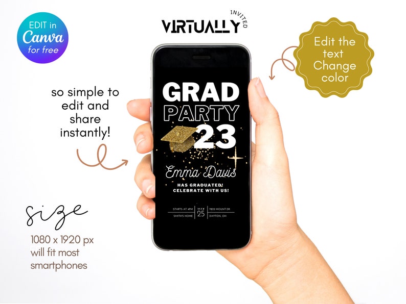 Electronic Grad Party Invitation Graduation Party Digital - Etsy