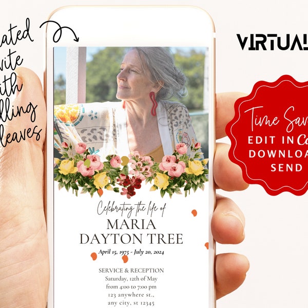 Funeral Digital Electronic Invitation - Etsy