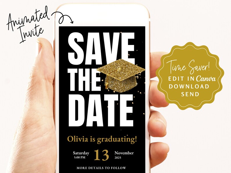 Evites for Graduation Party, Digital Save the Date Graduation Invite ...