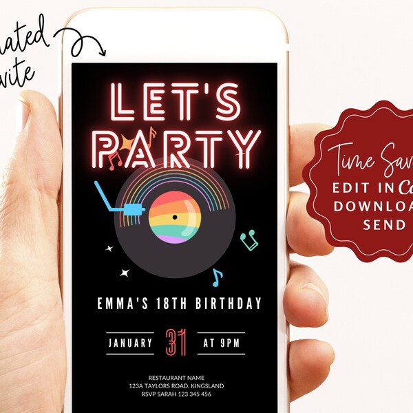 Record Invitation - Etsy