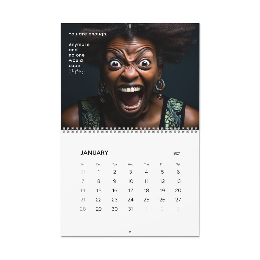 Funny Calendar 2024 Wall Girl Boss Calendar Funny Menopause - Etsy