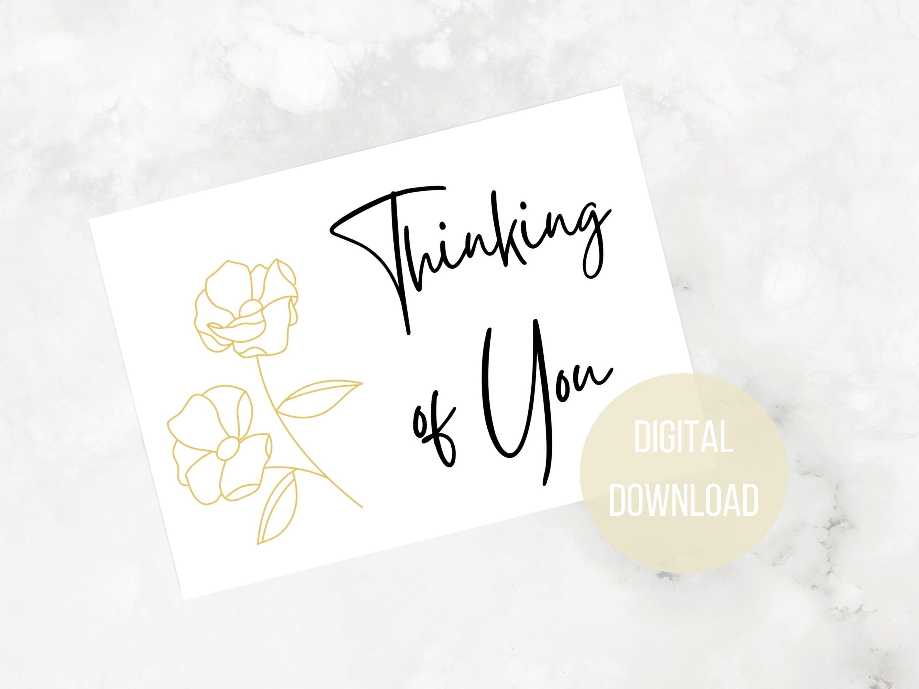 Printable Greeting Card Set: Gold Flower | 5 X 7 | Digital Download PDF ...