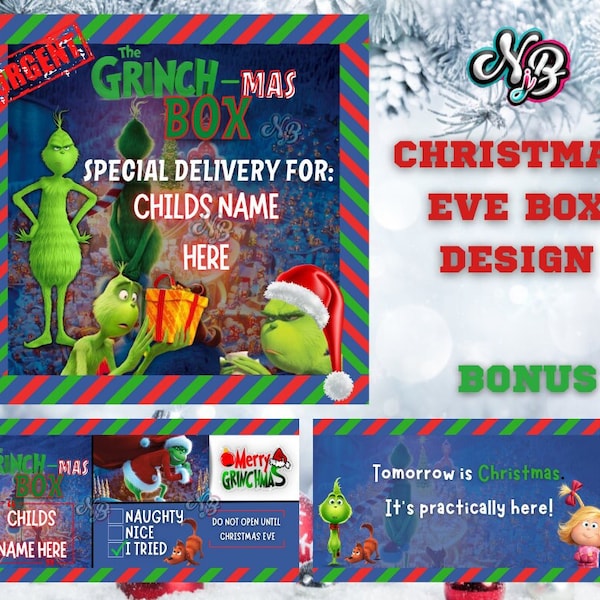 Grinchmas Eve Box Labels - Etsy