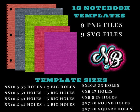 Notebook Template PNG | Notebook Template SVG | Cut File for Cricut ...