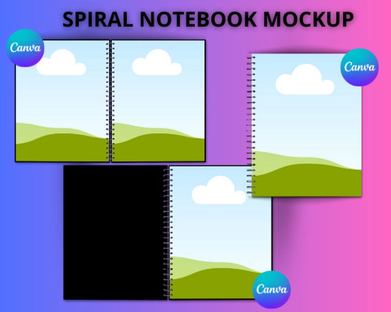 Spiral Notebook Mockup | Notebook | Canva Template | Template| Digital ...