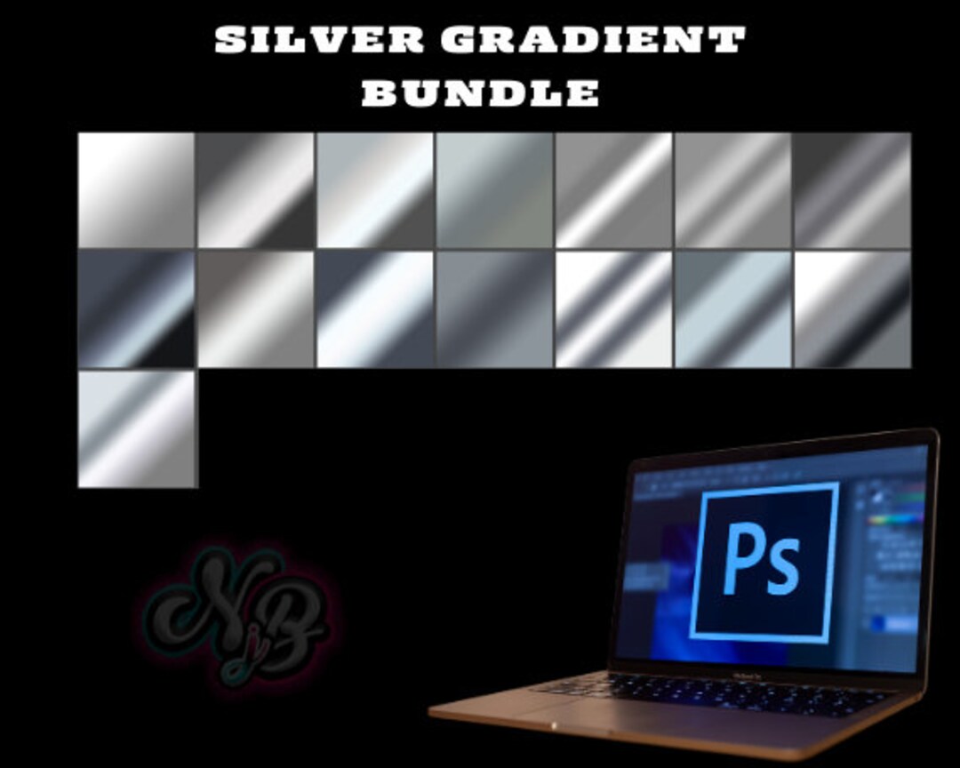 Silver Gradient Bundle | Photoshop Gradient - Etsy
